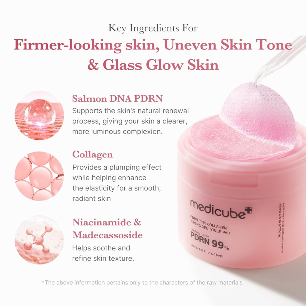 [medicube] PDRN Pink Collagen Toning Gel Toner Pad (70pads) | K-Beauty ...